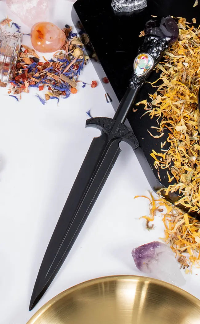 Black Ritual Athame | Amethyst | Witch & Pagan Tools Australia