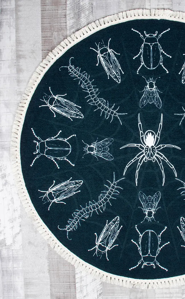 Entomology Spider and Bugs Fringed Rug | Gothic Home Decor Australia