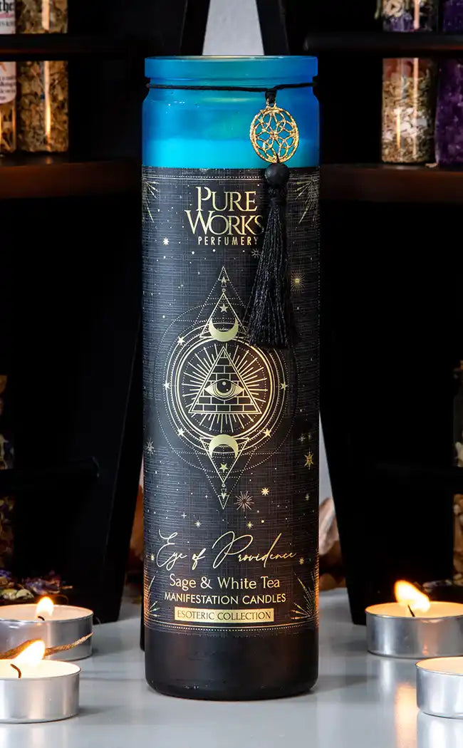 Manifestation Candle | Sage & White Tea | Gothic Gifts & Homewares