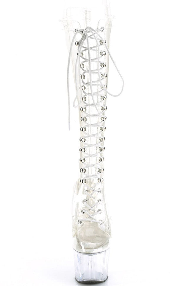 Pleaser ADORE-2020C Clear Knee Boots