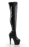 Pleaser ADORE-3000 Black Vegan Leather Thigh Boots [In Stock]