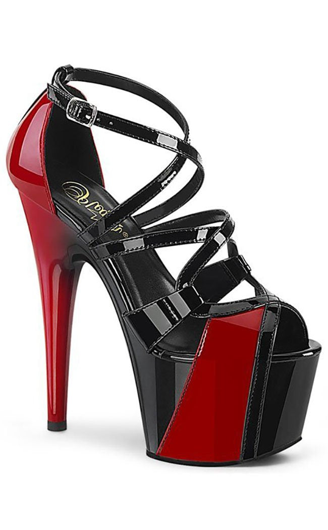 Pleaser ADORE-764 Black & Red Patent Heels