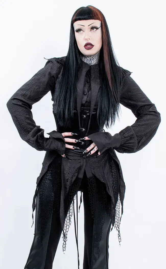 Apophis Bat Collar Blouse | Punk Rave Australia | Gothic Formalwear