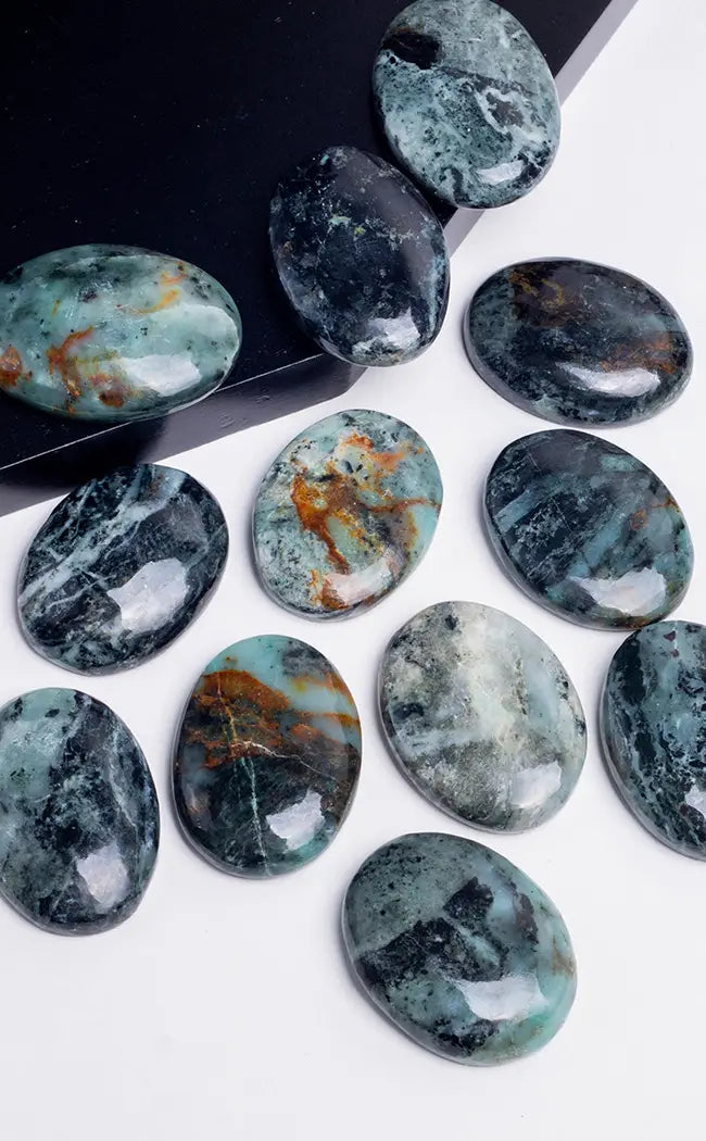 Blue Opal Worry Stone | Rare Carved Crystals | Witchcraft