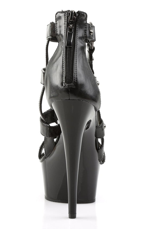 Pleaser DELIGHT-682 Black Vegan Leather Platform Heels