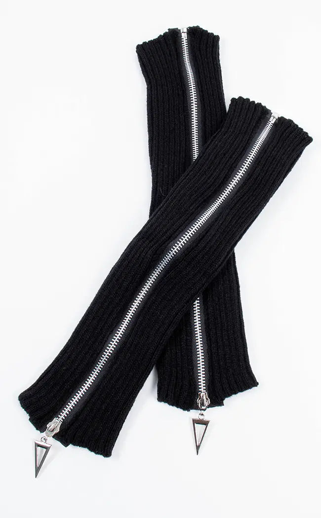 Desolate Zip Arm Warmers | Alternative Goth Accessories Australia