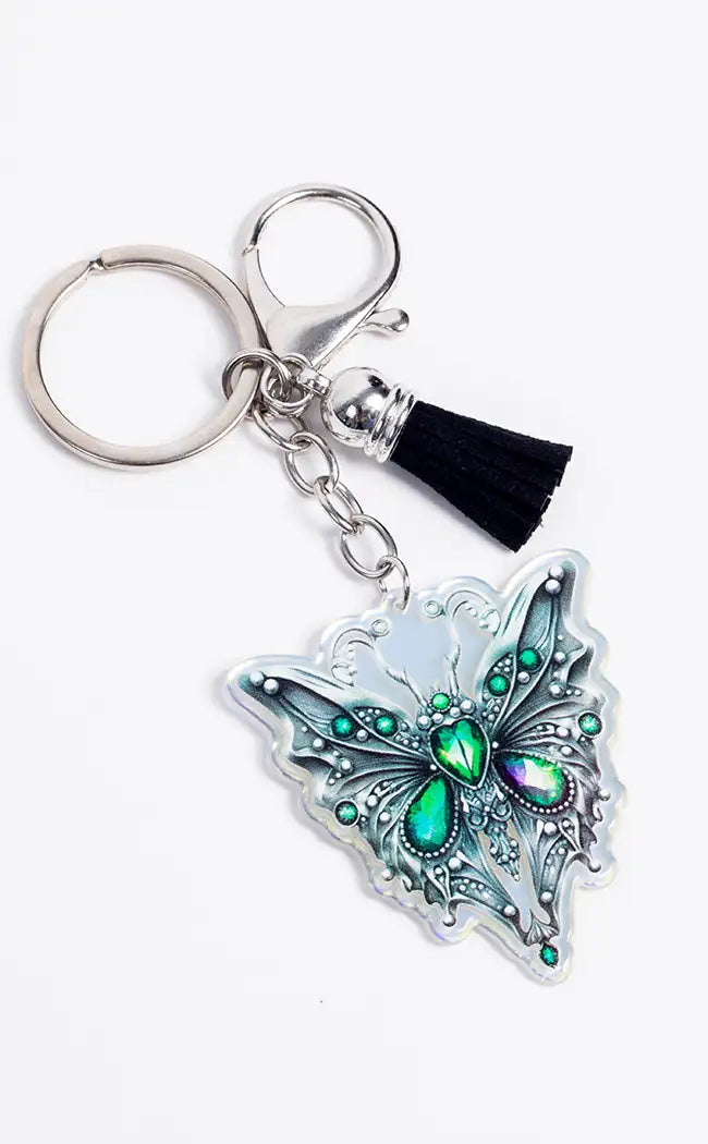 Emerald City Magic Moth Keychain | Gothic Keychains | Tragic Beautiful