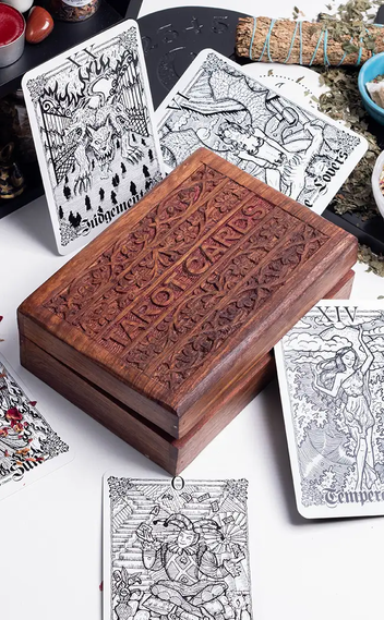Engraved Wood Tarot Card Box | Gifts & Decor | Afterpay