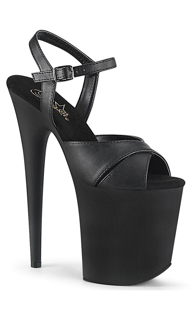 Pleaser FLAMINGO-816 Black Peep Toe Platform Heels