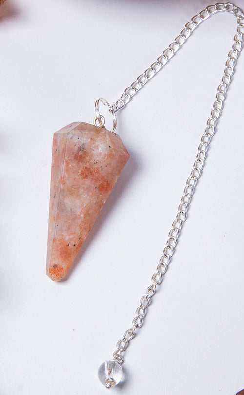 Faceted Sunstone Pendulum | Shop Crystals & Divination in Australia
