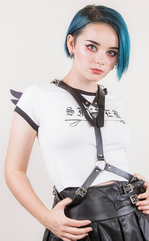 Fallen Angel Black Vegan Winged Harness | Gothic Accessories