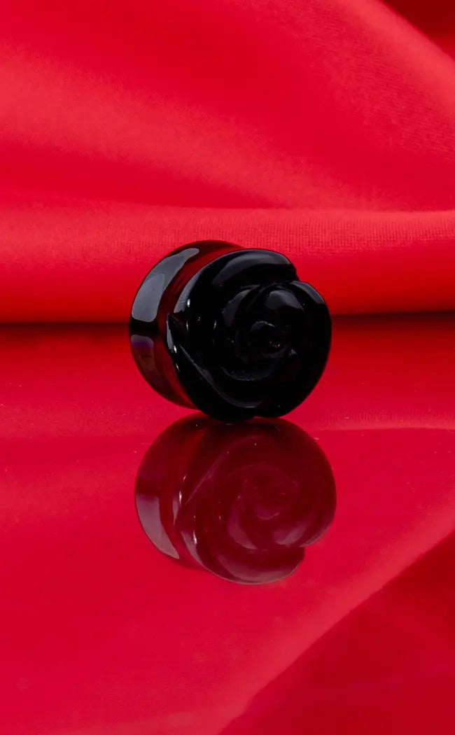 In Bloom Rose Plugs | Black Agate [Single]