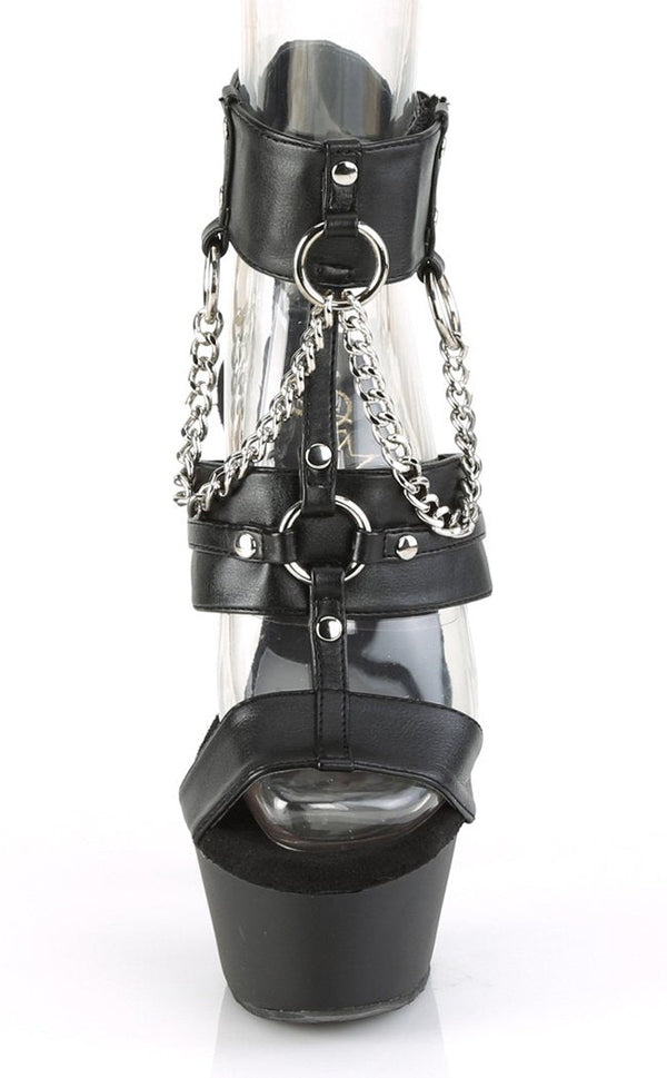 Pleaser KISS-261 Black & Chain Platform Heels