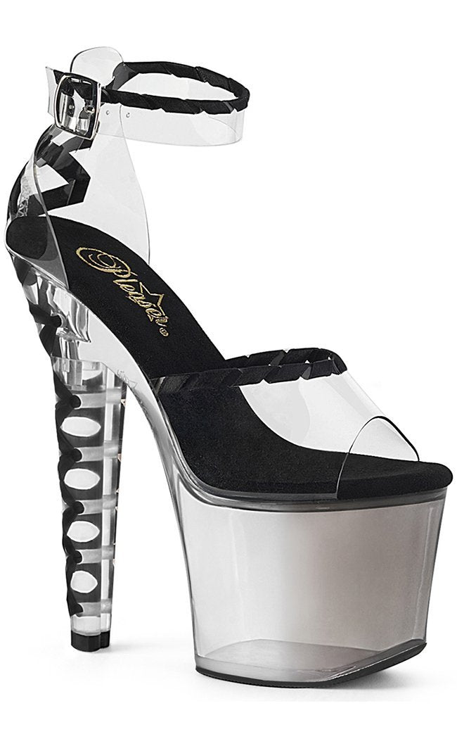 Pleaser LOVESICK-712 Black & Clear Corset Heels
