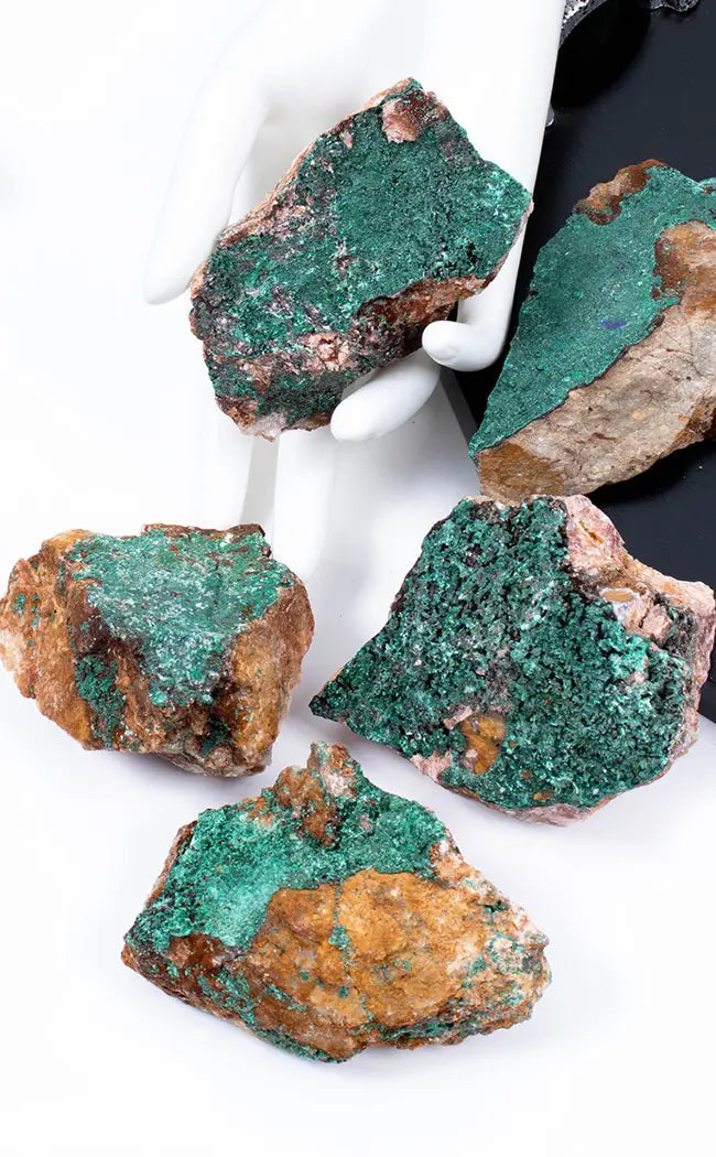 Rare Malachite Rough Specimens | Crystals & Witchcraft Australia