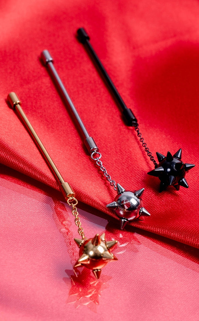 Morningstar Industrial Barbell [Silver] | Gothic Body Piercings