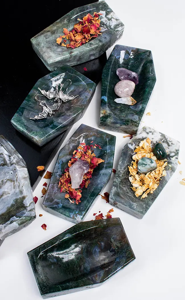 Moss Agate Crystal Coffin Bowls | Large | Shop Crystals in Australia