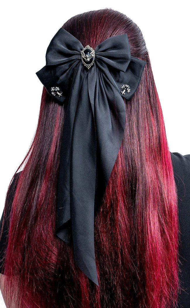 Night Of The Dead Bow Hairclip | Gothic Hair Accessories