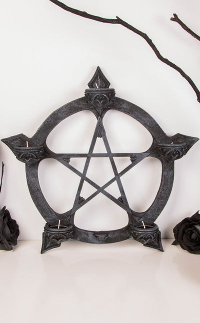 Pentagram Candle Wall Hanging | Witchy Goth Pagan Homewares Australia