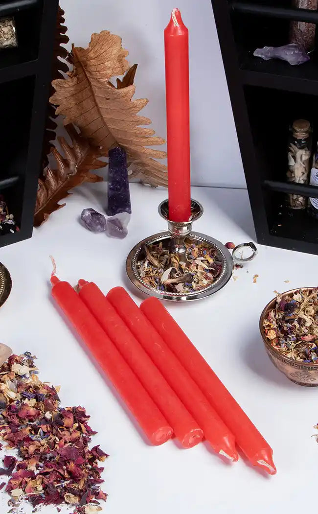 Red Taper Candles | 6 or 12 Pack | Witchcraft Spell Supplies & Tools