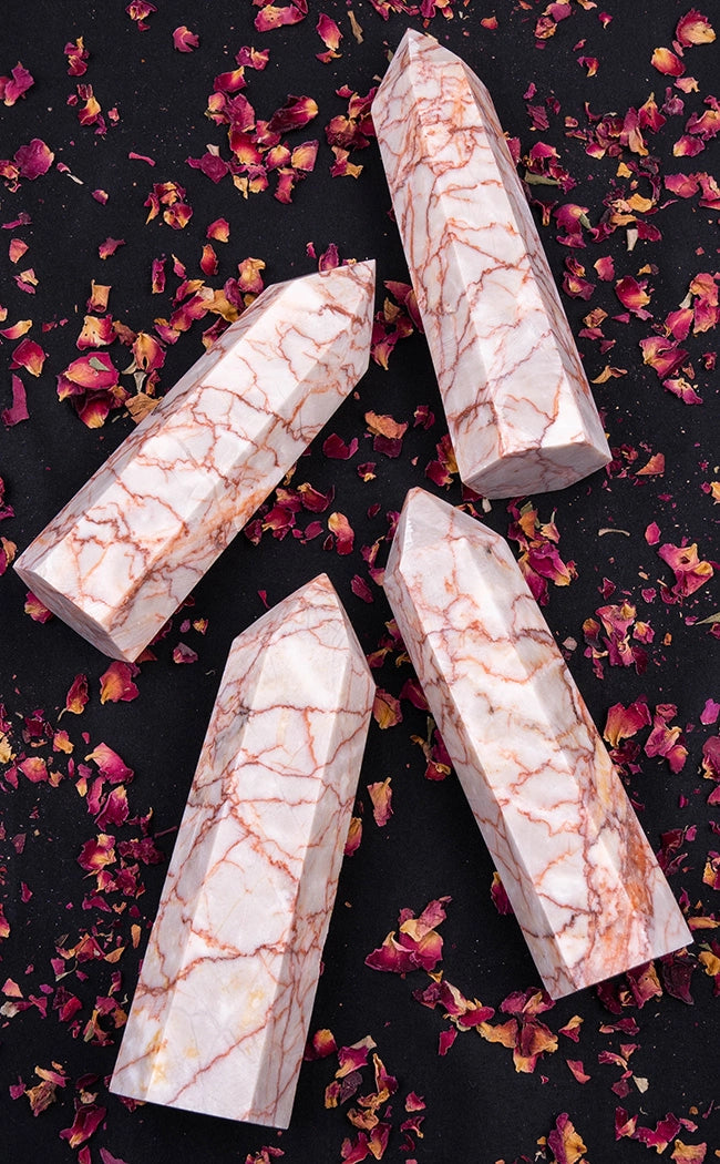 Red Vein Calcite Towers