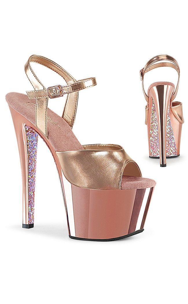 Pleaser SKY-309TTG Rose Gold Platform Heels