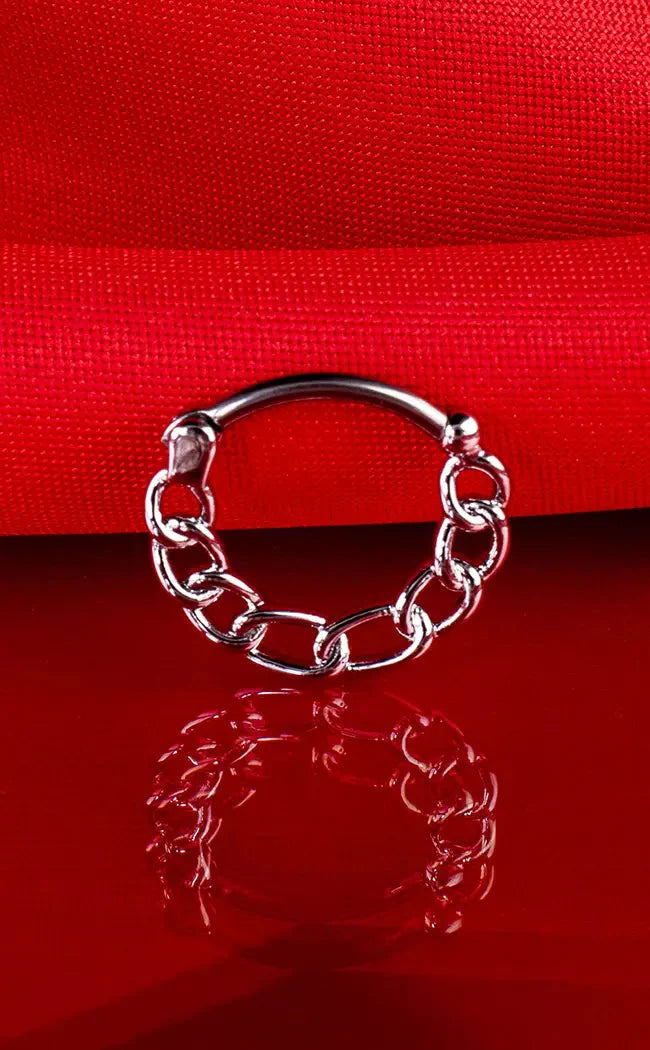 Silver Manacle Chain Septum Ring for Body Piercing Jewellery
