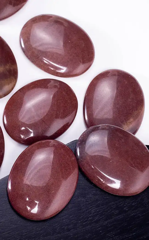 Strawberry Quartz Worry Stone | Carved Crystals | Witchcraft