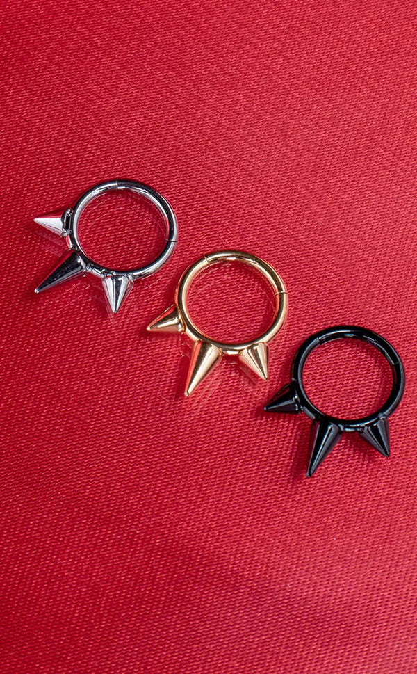 Titanium Septum Ring | Trinity Spike [Silver]