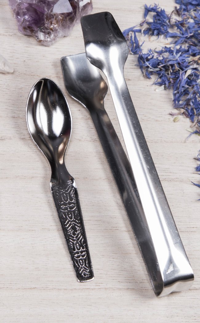 Tong & Spoon Set For Charcoal Tablets or Resin Incense