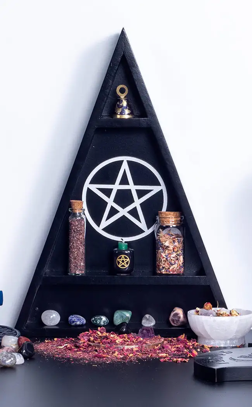 Triangle Pentagram Shelf | Witchy Gothic Decor Australia