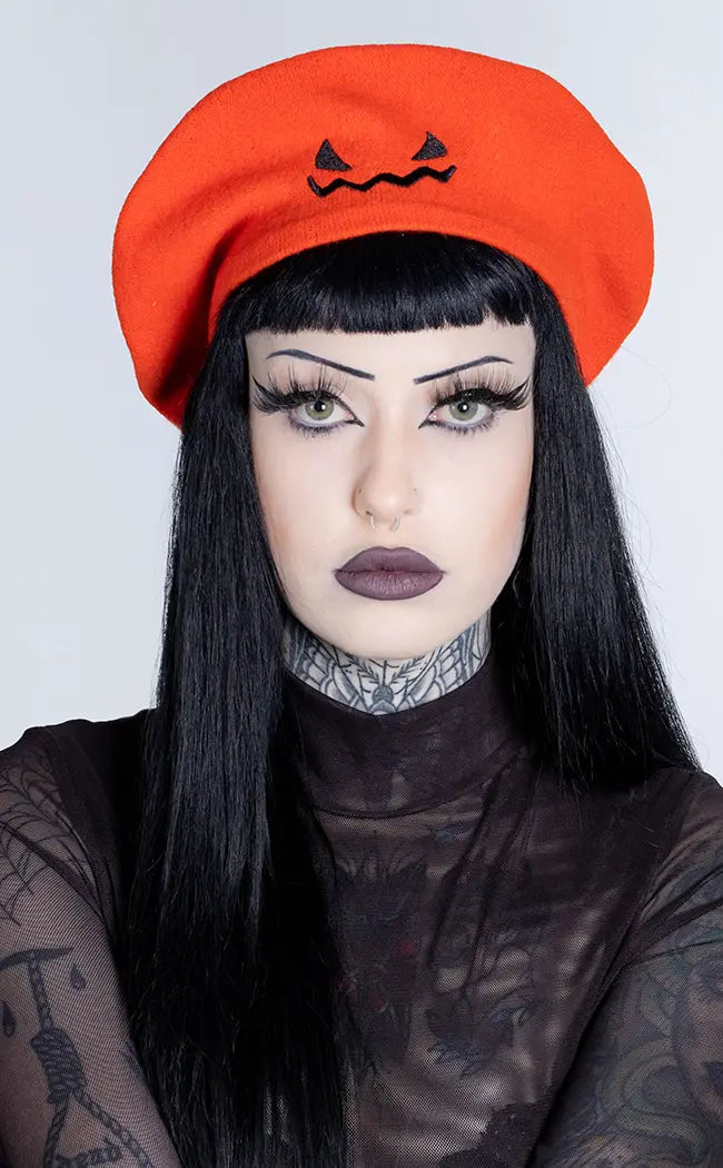 Tricks not Treats Beret | Gothic & Alternative Hats & Accessories