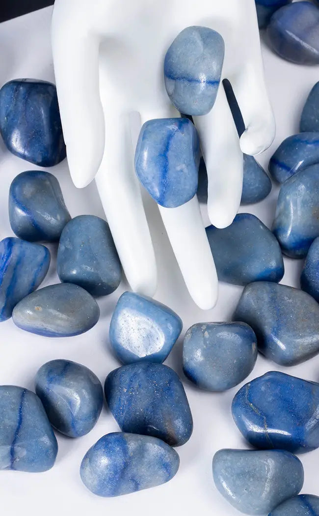 Blue Quartz Tumbled Stone | Crystals & Witchcraft Altar Accessories