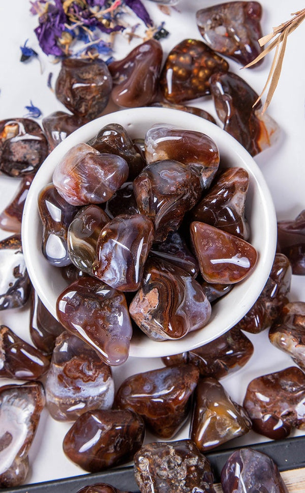Fire Agate Tumbled Stones | Shop Crystals for Witchcraft - Australia