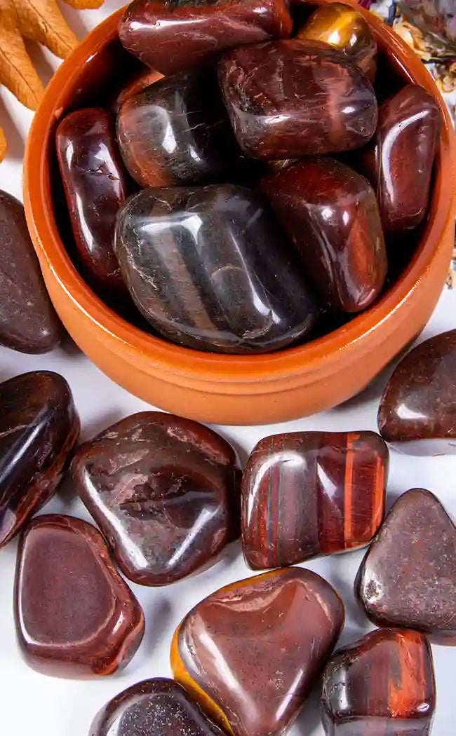 Red Tigers Eye Tumbled Stones | Shop Crystals Energy Healing Australia