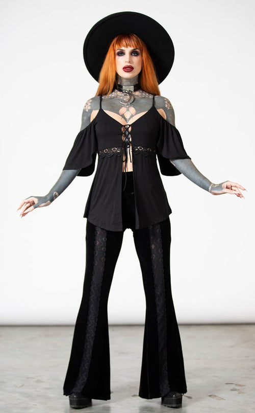 Verna Velvet Bell Bottoms | Killstar Australia | Alt Gothic Clothing