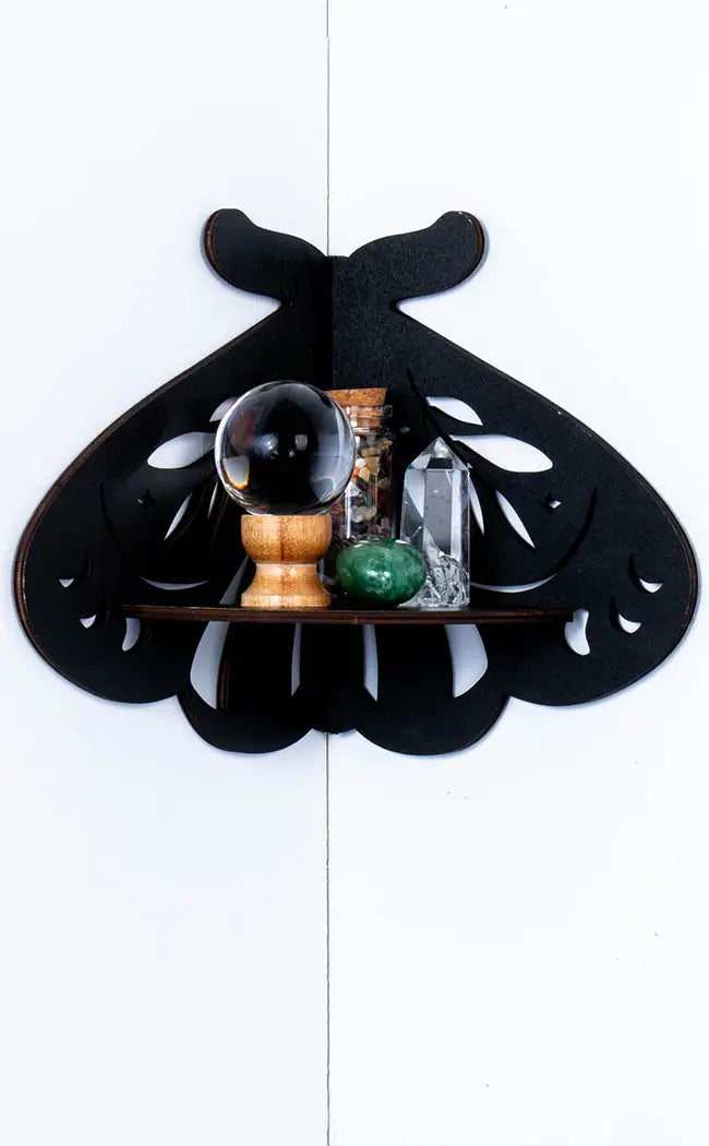 Wooden Moth Corner Shelf | Alt Gifts & Witchy Homewares Australia