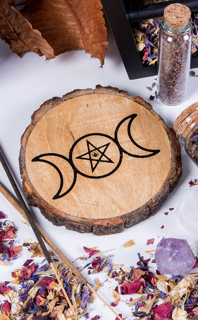 Wooden Pentagram Ash Catcher | Gothic Pagan Incense Burners Australia