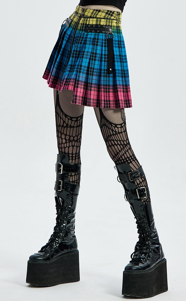 Bright Stuff Tartan Skirt | Punk Rave Australia | Alt Goth Clothing