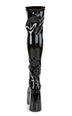 Demonia CAMEL-300 Black Patent Thigh High Boots | Goth Shoes Australia