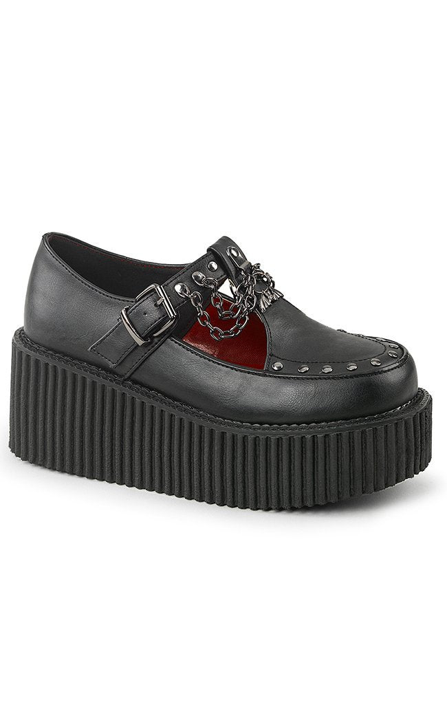 Demonia CREEPER-214 Black Vegan Creepers | Goth Alt Shoes Australia