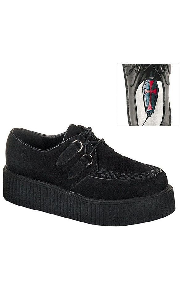 Demonia CREEPER-402S Black Creepers | Goth Alt Unisex Shoes Australia