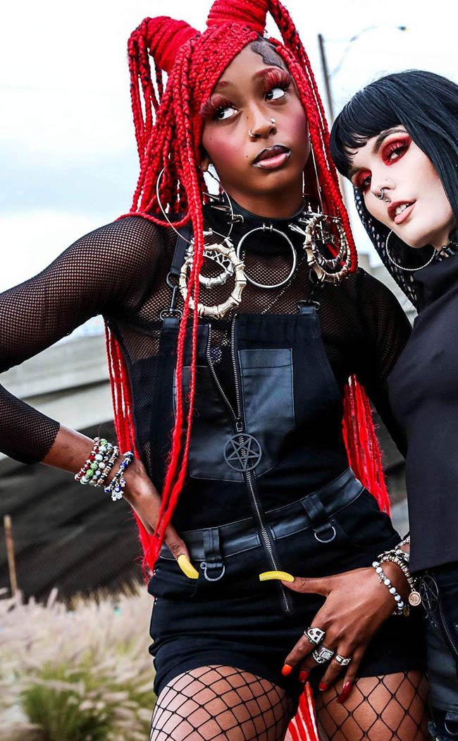 Killstar Australia | Dean Denim Dungarees | Punk Goth Shorts & Pants