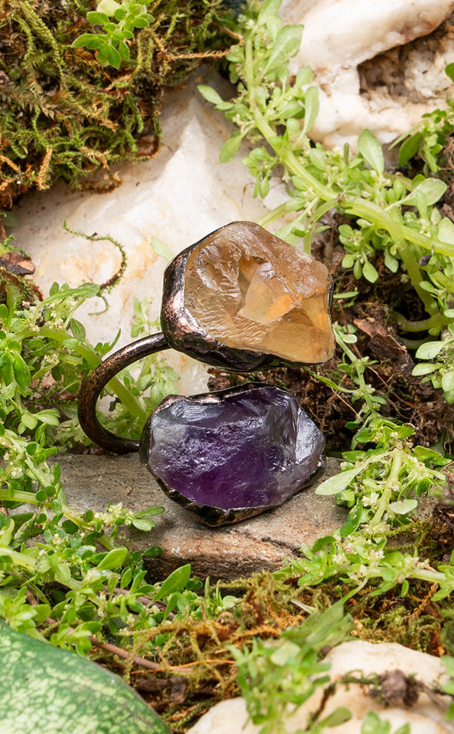 Emanations Amethyst & Citrine Ring | Crystal Jewellery Australia