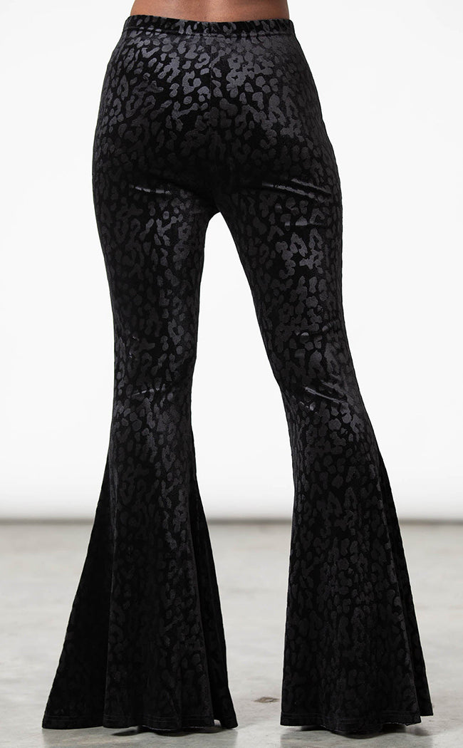 Ferine Leopard Bell Bottoms | Killstar Australia | Alt Gothic Clothing