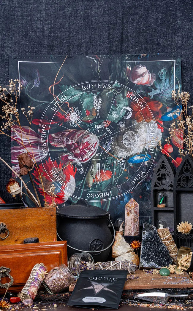 Southern Hemisphere Floral Wheel of the Year Altar Cloth