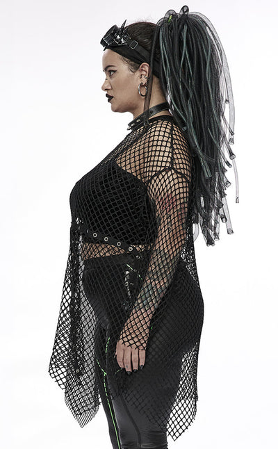 Glitchcore Mesh Top | Punk Rave Australia | Plus Size Cyber Fashion