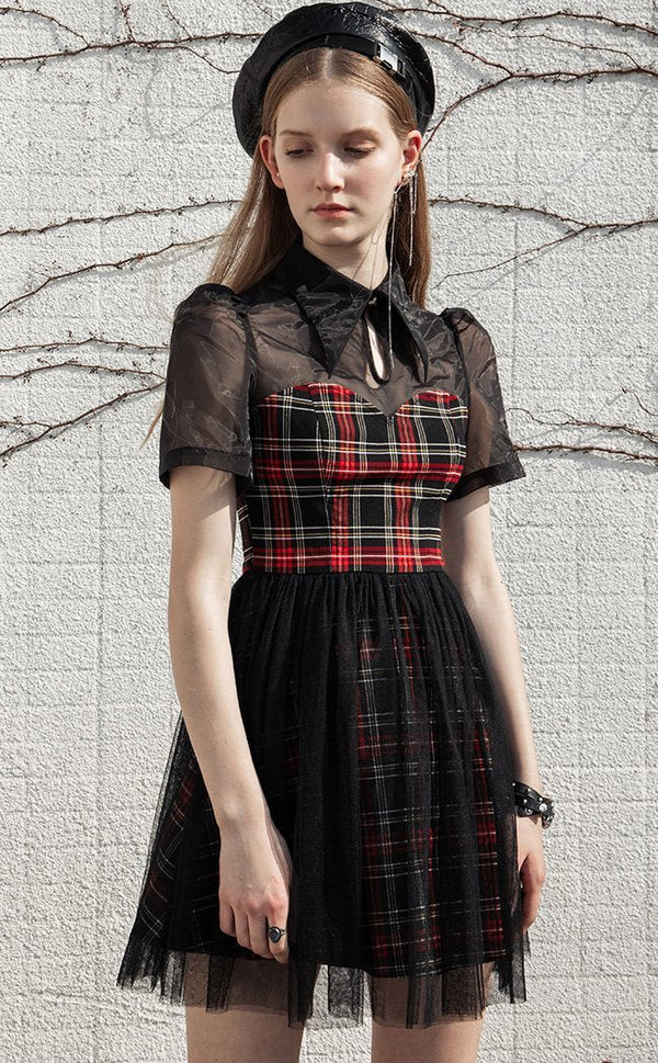 Punk Rave Australia | Lollirot Tartan Mini Dress | Alt Grunge Clothing