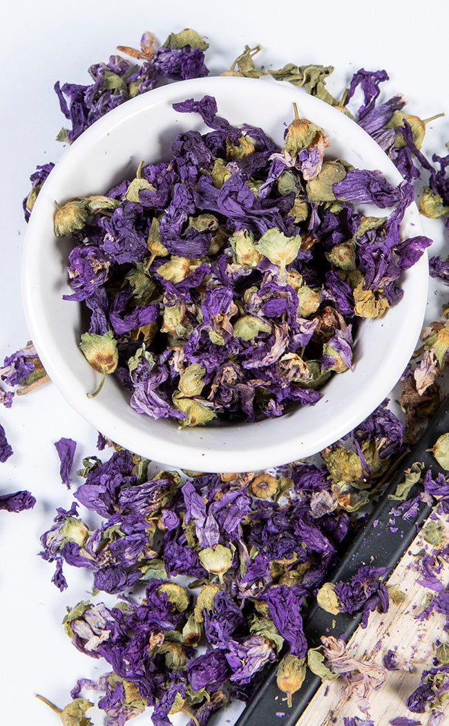 Blue Mallow Dried Flower Satchet for Witchcraft & Rituals