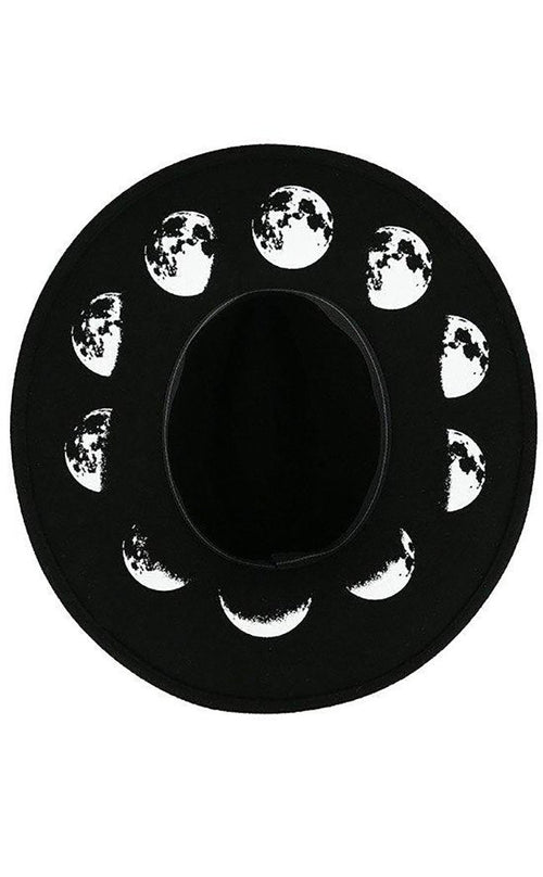 Restyle Australia | Moon Phases Witchy Brim Hat | Gothic Accessories